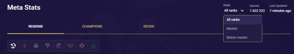 How to Use the LoR Meta Stats Feature (Mobalytics Guide) - Mobalytics