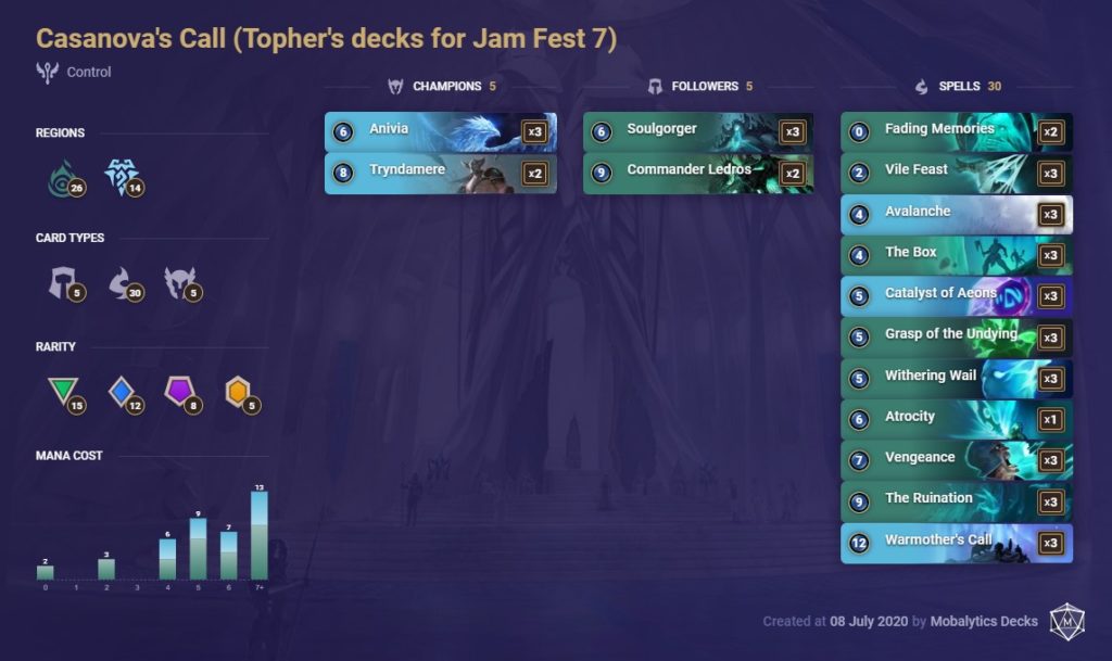 How I Won 1st Place for Jam Fest 7 (LoR Tournament Report) by Topher ...