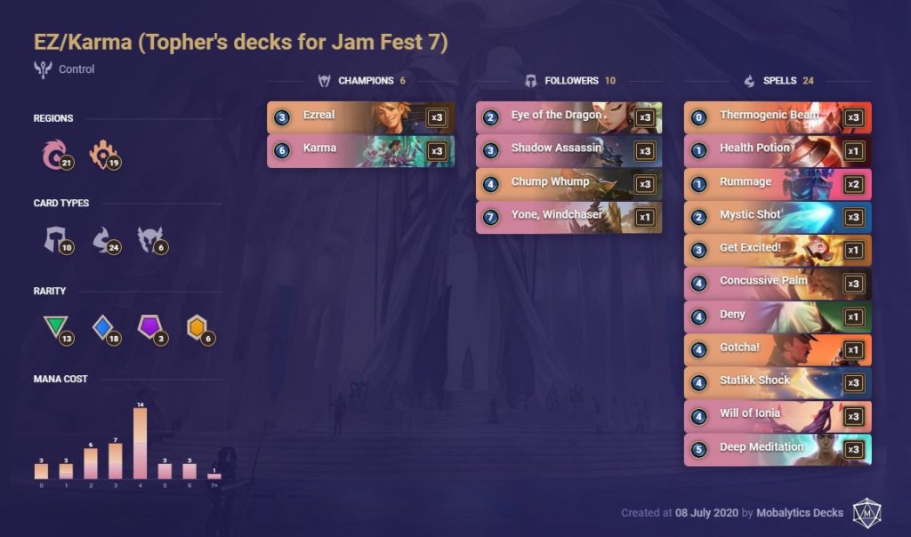 How I Won 1st Place for Jam Fest 7 (LoR Tournament Report) by Topher ...