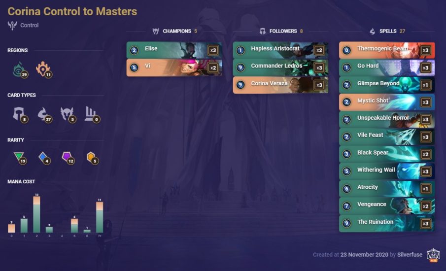LoR Deck Guide: Corina Control (Monuments of Power) - Mobalytics