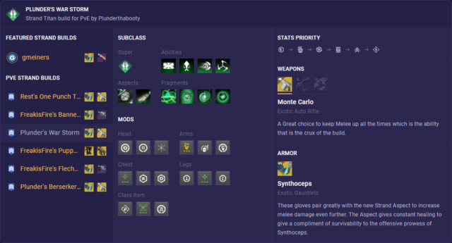 Destiny 2 Season 22 Strand Aspects Guide - Mobalytics