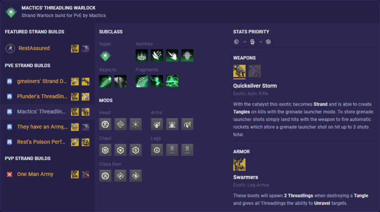 Destiny 2 Season 22 Strand Aspects Guide - Mobalytics